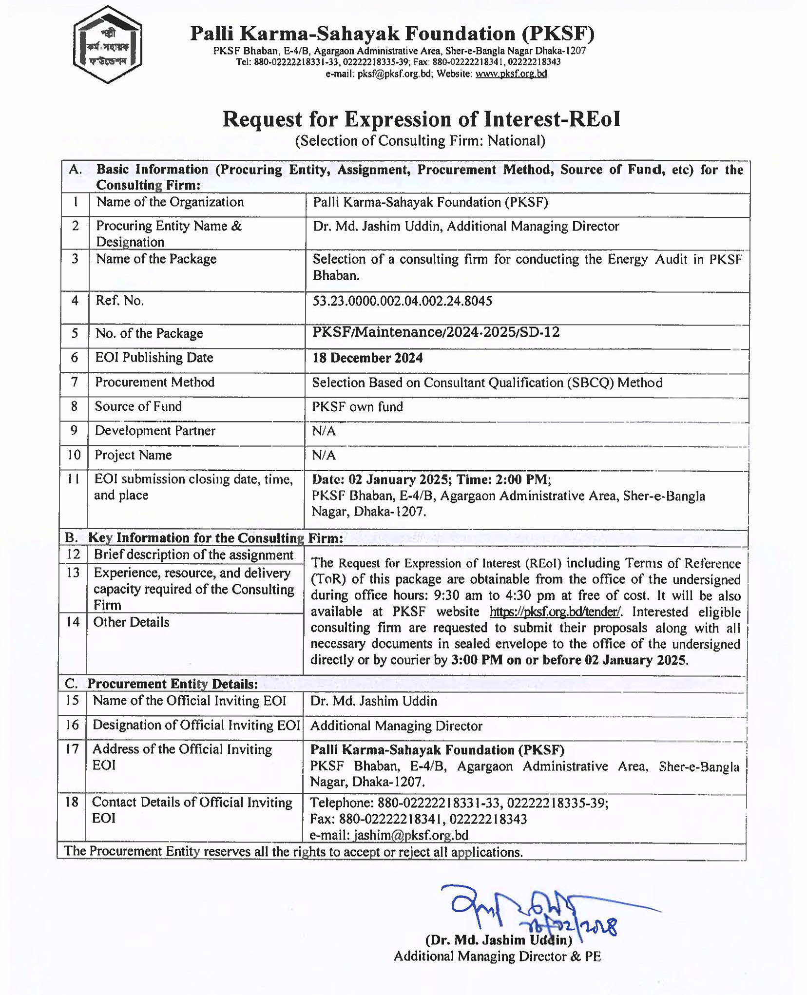 REQUEST FOR EXPRESSIONS OF INTEREST–Selection of a consulting firm for conducting the Energy ...